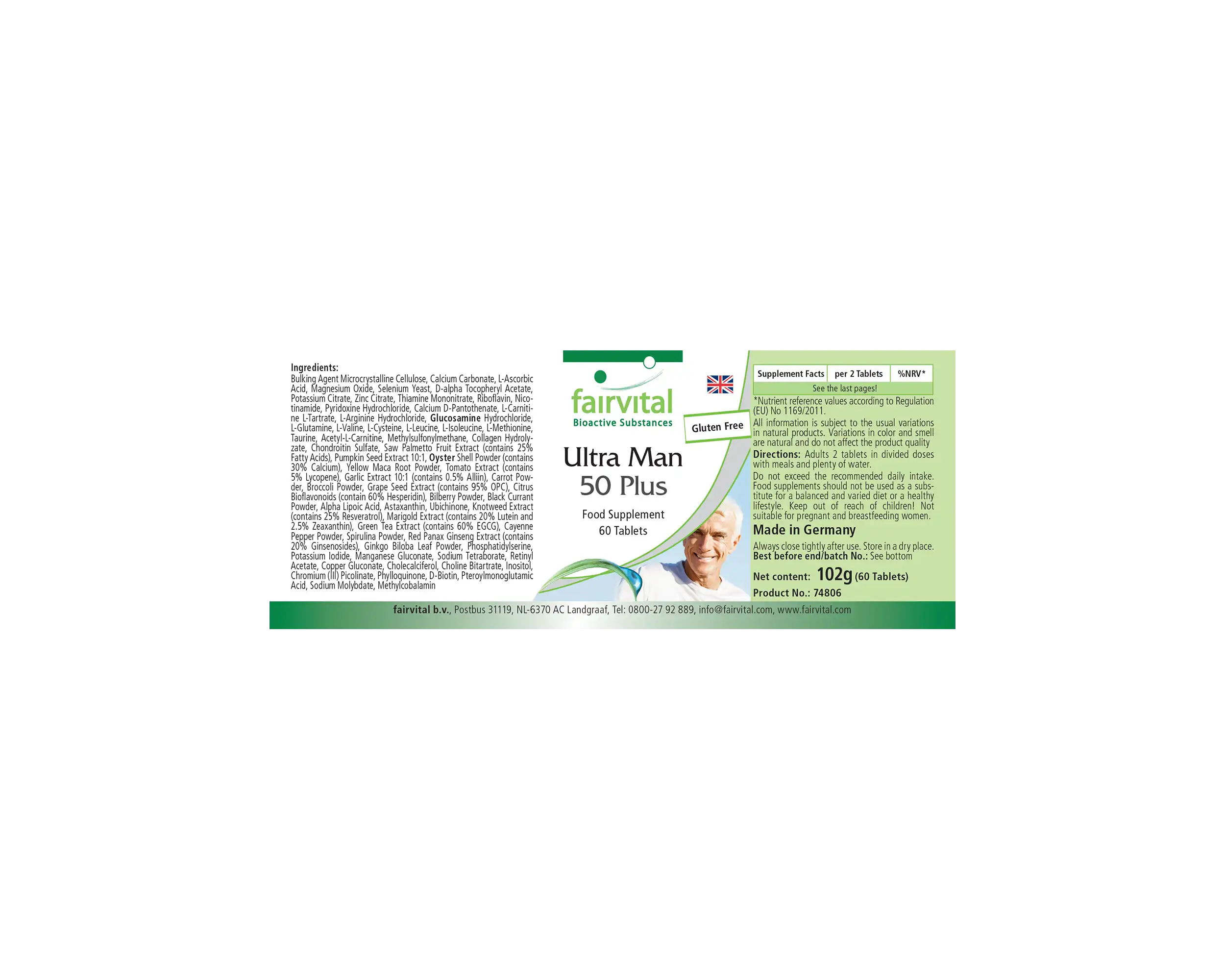 Ultra Man 50 Plus - 60 Tabletten - Multivitamin, Multimineral - für ...